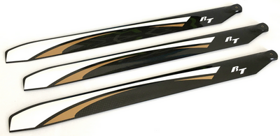 RotorTech 710mm Flybarless Carbon Fiber Main Blades (3-Blader ...
